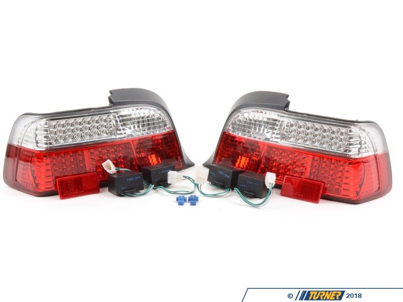 4441932PXAEVCR - Depo LED Red & Clear Euro Tail Light Set - E36 Coupe ...