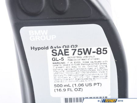 83222413511 - Genuine BMW 75w-85 Differential oil - .5 Liter | Turner ...