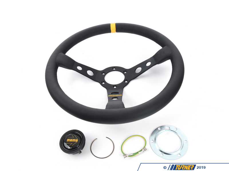 R1905/35L - MOMO Mod.07 Steering Wheel - Black Leather - 350mm | Turner ...