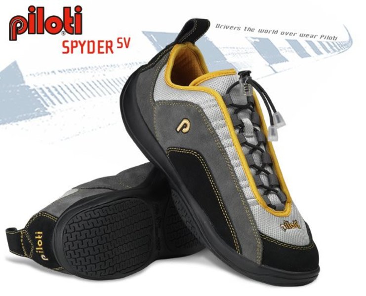 TMS347 - Piloti Spyder SV Driving Shoe - Smoke / Black / Race Yellow ...