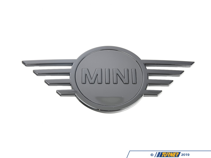 51142465239 - Genuine MINI Hood Emblem Piano Black "Black Line" - Newer ...