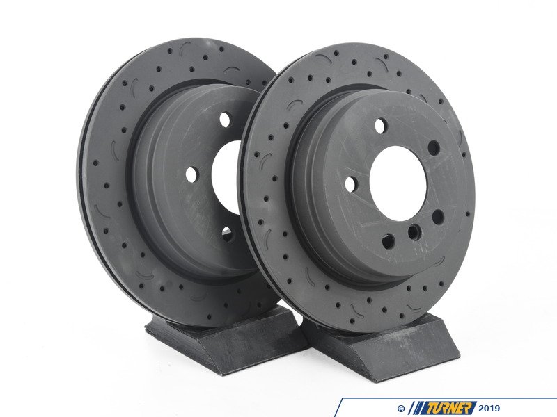 HTC4502 - Hawk Talon Cross Drilled & Slotted Brake Rotor Pair - Rear ...