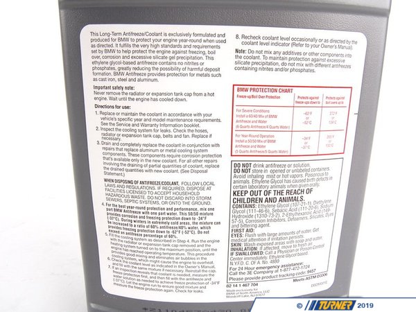 82141467704 - BMW Antifreeze Coolant - 1 Gallon | Turner Motorsport