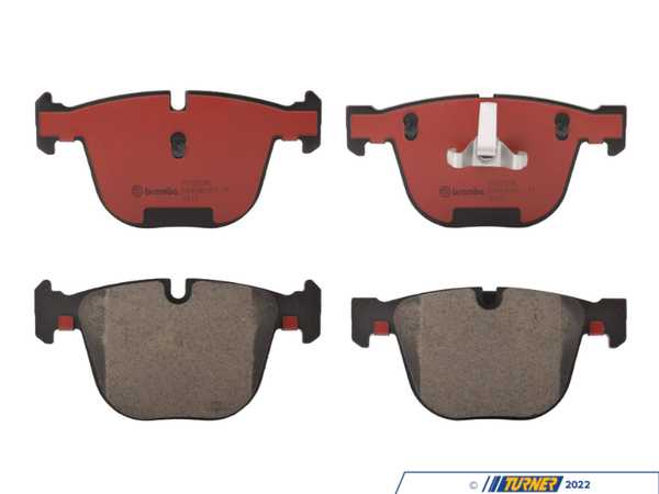 34216790966 - Brembo Premium NAO Ceramic Rear Brake Pad Set | Turner ...