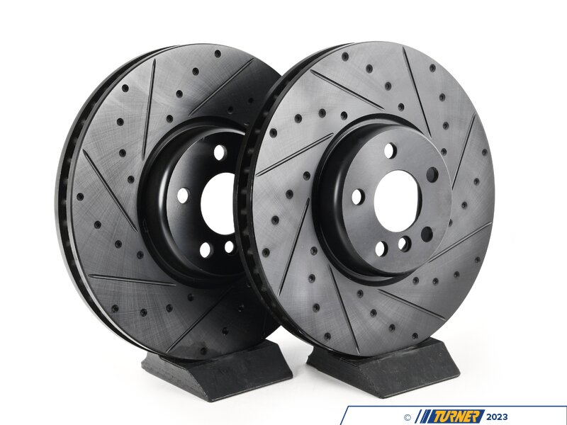 34116860911-XS - Front V5 Drilled & Slotted Brake Rotors - Set (348x36 ...
