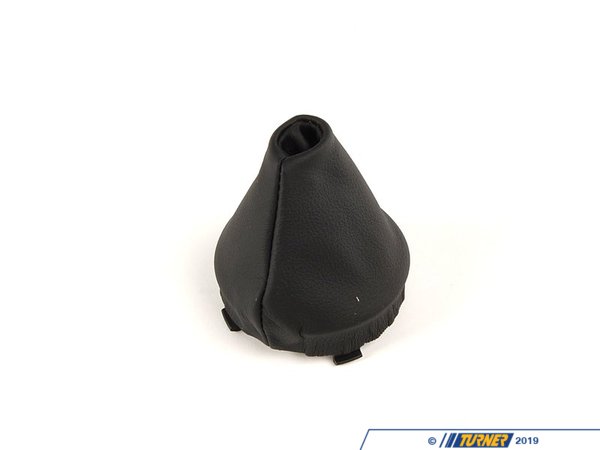 25167904014 - Genuine BMW Shift Boot - Schwarz Leather - E46 M3 | Turner Motorsport