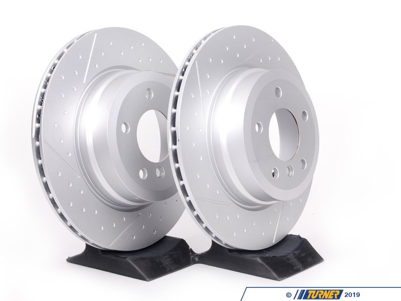 34216795754 - Dimpled & Slotted Brake Rotors - Rear - E82 135i | Turner ...