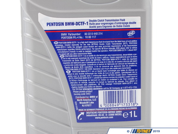 83220440214 - Genuine BMW DCT Transmission Fluid - DCTF-1 Fluid - 1 ...