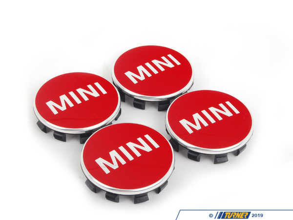 36132354148 - Genuine MINI Wheel Center Cap Red - Set Of Four | Turner ...
