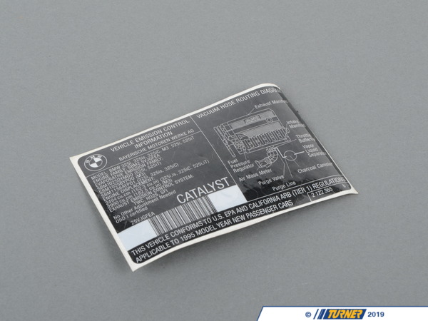 71212122365 - Genuine BMW Label "exhaust Emission" - 71212122365 ...