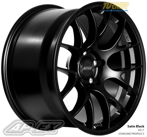 EC71811ET25SMBK - APEX EC-7 18x11" ET25 Satin Black Wheel 23.35lbs ...