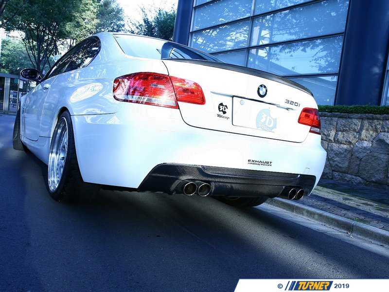 3108-19211 - E92/E93 335 M Sport 3D Design Carbon Fiber Rear Diffuser - Dual Exhaust | Turner ...