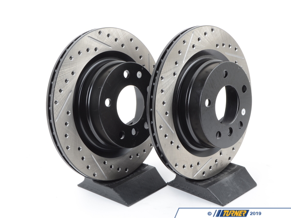 34216764651CDS - Cross-Drilled & Slotted Brake Rotors - Rear - E90 E92 ...
